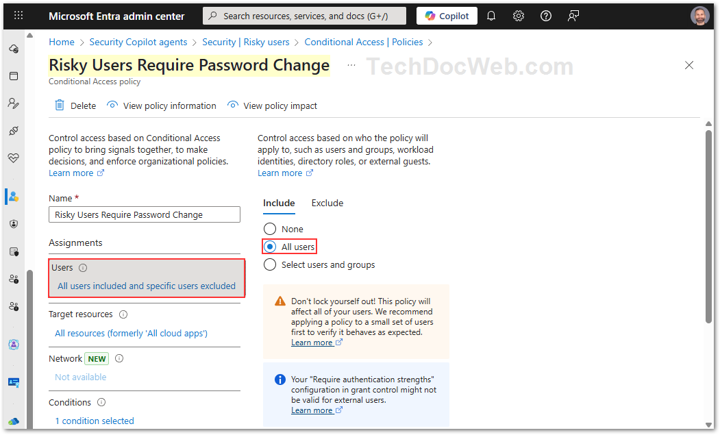 Risky Sign-Ins vs Risky Users Conditional Access Policies - TechDocWeb.com